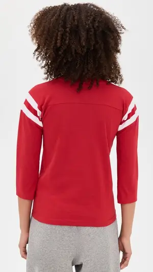 SPORTY & RICH California Emblem Long Sleeve Tee - Ruby/white