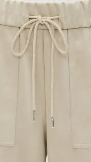 LE BOP Remy Faux Suede Joggers - Feather Grey
