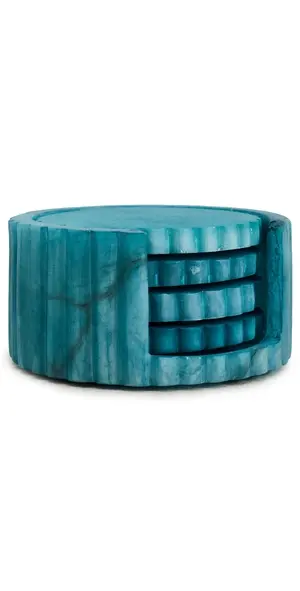 KASSATEX Alabaster Coaster Set - Azure