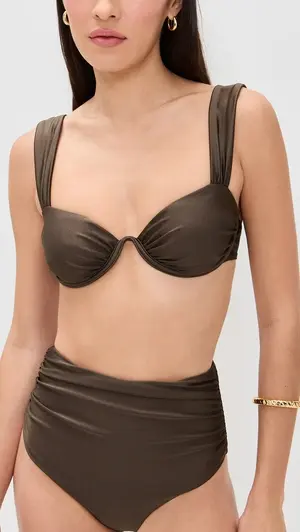 Simkhai Anniston Bikini Top - Chocolate