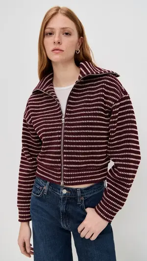 Madewell Striped Knit Zip-up Jacket