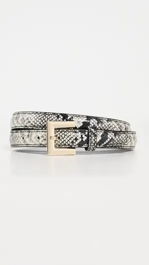 ANINE BING Nicola Snake Belt - White/black