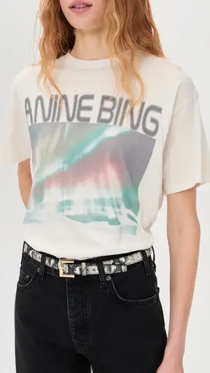 ANINE BING Nicola Snake Belt - White/black