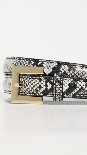 ANINE BING Nicola Snake Belt - White/black