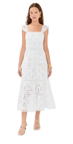 Temptation Positano Embroidered Eyelet Midi Dress