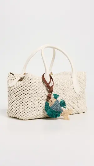 Zimmermann Fish Raffia Bag Charm - Blue