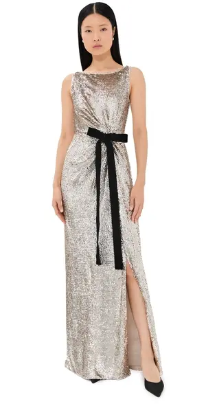Simkhai Felicity Gown With Bow Tie