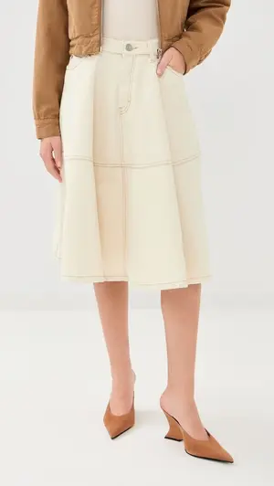 AMI Paris Midi Denim Skirt