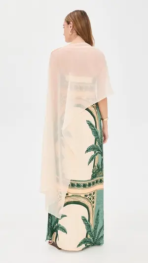 DIARRABLU Strapless Maxi Dress With Scarf