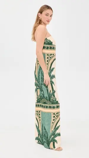 DIARRABLU Strapless Maxi Dress With Scarf