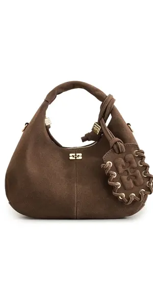 GANNI Recycled Suede Mini Hobo Bag