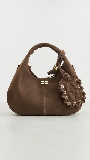 GANNI Recycled Suede Mini Hobo Bag