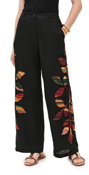 Carolina K Sam Embroidered Linen Pants