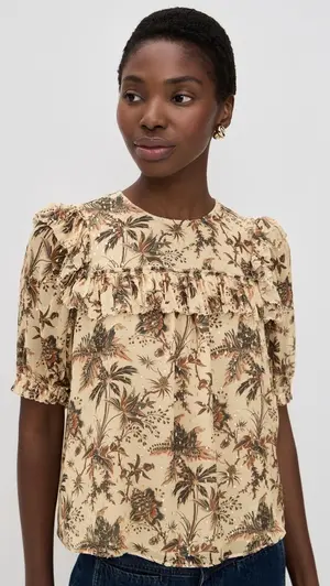 Ulla Johnson Jodie Puff Sleeve Top - Cameo