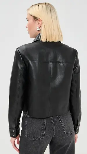 LE BOP Harper Faux Leather Jacket - Black