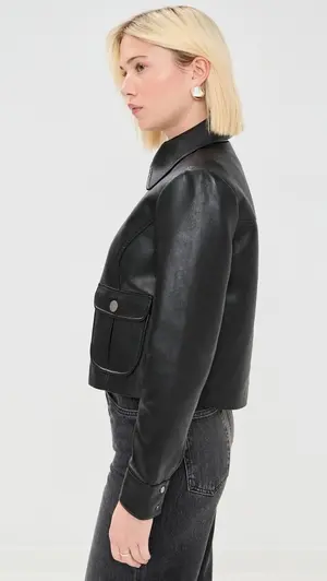 LE BOP Harper Faux Leather Jacket - Black