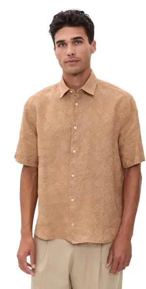 Frescobol Carioca Pattern Shirts For Men