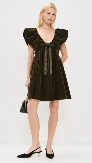 Endless Rose Velvet Satin Mini Bow Dress