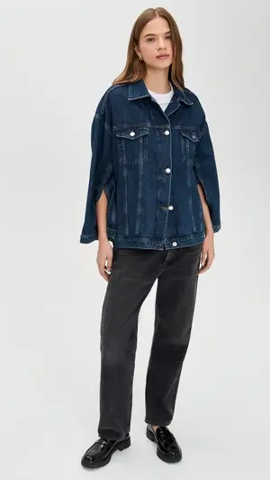 Secular Oversized Denim Capelet Jacket