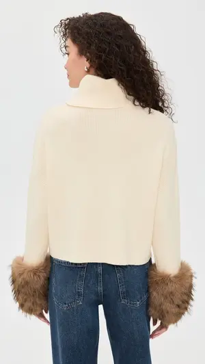 Line & Dot Hadley Faux Fur Cuff Sweater
