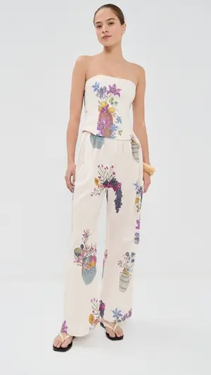 ISLA & WHITE Obelia Floral-print Strapless Top