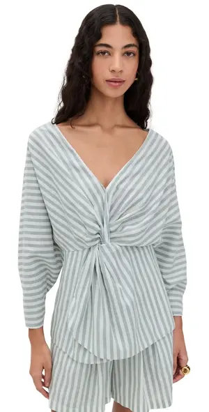 MAYLÉ VÁSQUEZ Delta Striped Knot-front Top