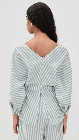 MAYLÉ VÁSQUEZ Delta Striped Knot-front Top