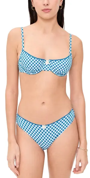 Solid & Striped Floral Swimwear For Women