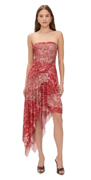 Misa Sofie Floral Lace Midi Dress