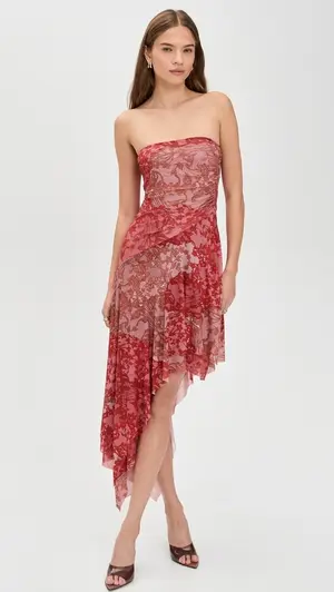 Misa Sofie Floral Lace Midi Dress