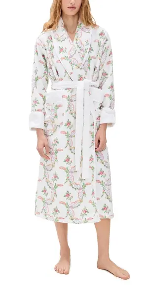 Hill House Home The Hotel Robe - Pink Ribbon Rose Ikat