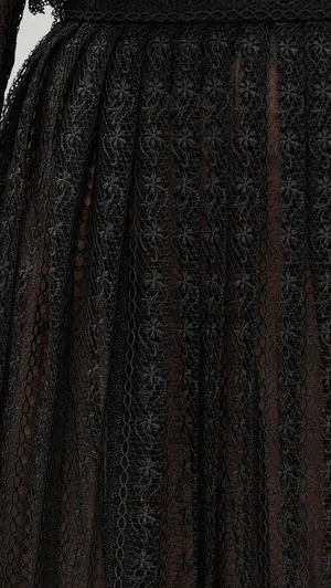 SELF-PORTRAIT Organza Lace Midi Skirt