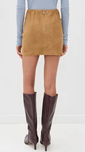 ROTATE BY BIRGER CHRISTENSEN Suede Mini Bell Skirt