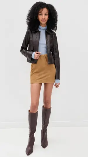 ROTATE BY BIRGER CHRISTENSEN Suede Mini Bell Skirt