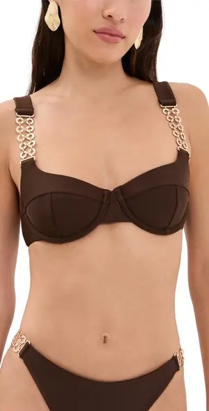 Ramy Brook Iryna Bikini Top - Beach Brown