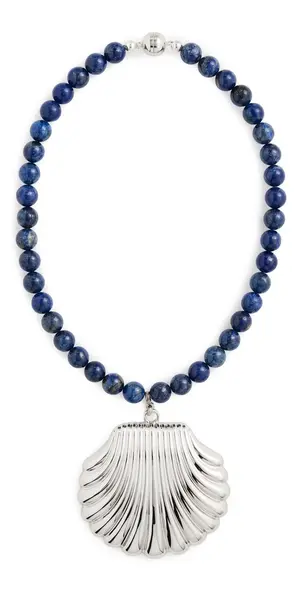JULIETTA Holbox Beaded Necklace - Silver/navy