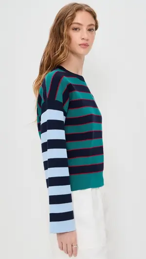 English Factory Striped Knit Top