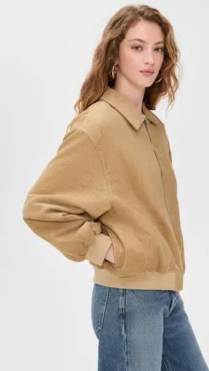 Lioness Cou Cou Corduroy Bomber Jacket - Latte