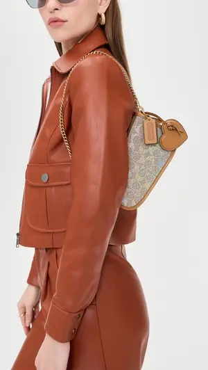 COACH Crystal Jacquard Swinger Bag 20 With Chain