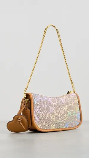COACH Crystal Jacquard Swinger Bag 20 With Chain