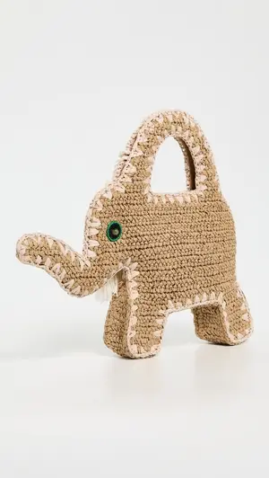 SIMONMILLER Elephant Raffia Bag