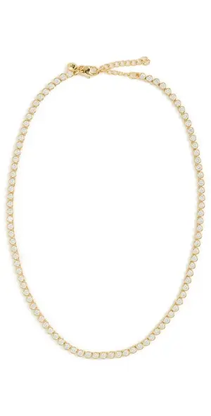 Madewell Tennis Collection Bezel-set Crystal Necklace - Pale Gold