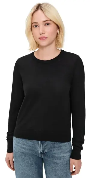 Z Supply Crew Neck Long Sleeve Sweater - Black