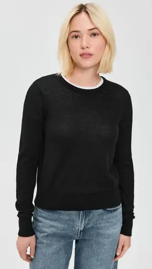Z Supply Crew Neck Long Sleeve Sweater - Black