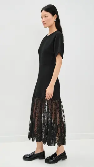 Sea Diane Knit Lace Combo Maxi Dress In Black - 40% Off | Editorialist