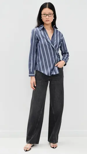 APIECE APART Sodi Wrap Button-up Shirt