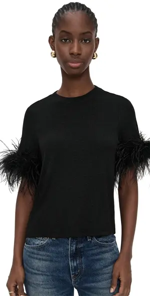 Saylor Feather Trim Top