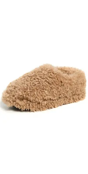 Apparis Misha Bouclette Slippers - Camel