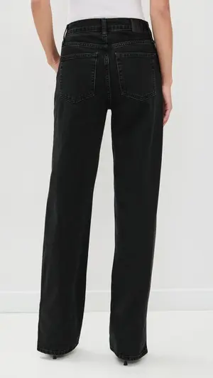 ANINE BING Roy Straight Leg Jeans - Vintage Black