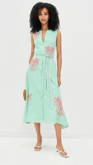 Fanm Mon Lesna Floral-printed Midi Dress